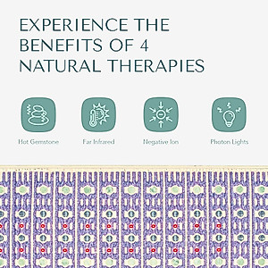 Healthyline Advanced Infrared Heating Pad - Amethyst, Tourmaline and Jade Gemstones - Photon Lights, Negative Ions and Hot Crushed Stones - TAJ Split Inframat Pro (1/2 King, Left)