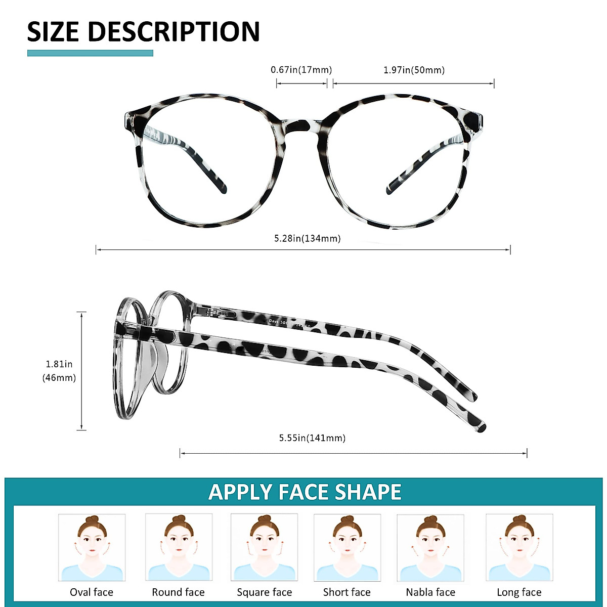 VisionGlobal Blue Light Blocking Glasses for Women/Men, Anti Eyestrain, Computer Reading, TV Glasses, Stylish Oval Frame, Anti Glare(Leopard,No Magnification)