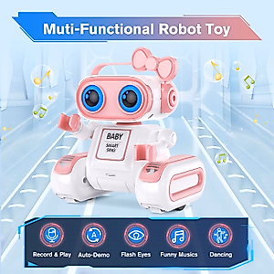 Robot Toy, Robot Toy for Kids, Remote Control Robot with Colorful LED Eyes & Music, Rechargeable RC Robots for Kids, Smart Talk Robot Toy for Children 3, 4, 5, 6, 7, 8 Years Boys & Girls Birthday Gift