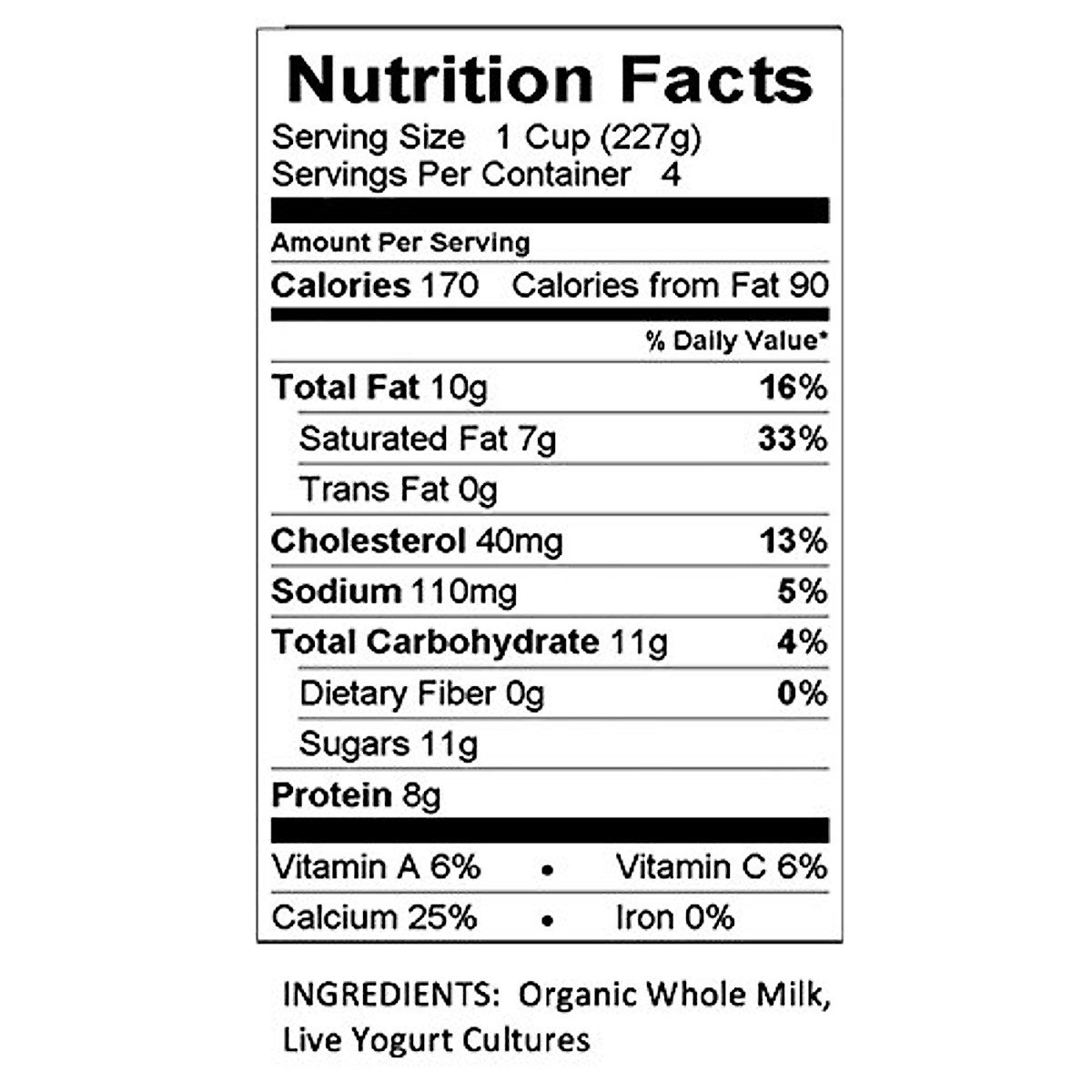 Maple Hill Creamery Organic Cream on Top Yogurt - USDA Organic Whole Milk Yogurt – Unsweetened No Sugar Added– 100% Certified Grass-Fed Yogurt, Plain, 32 oz