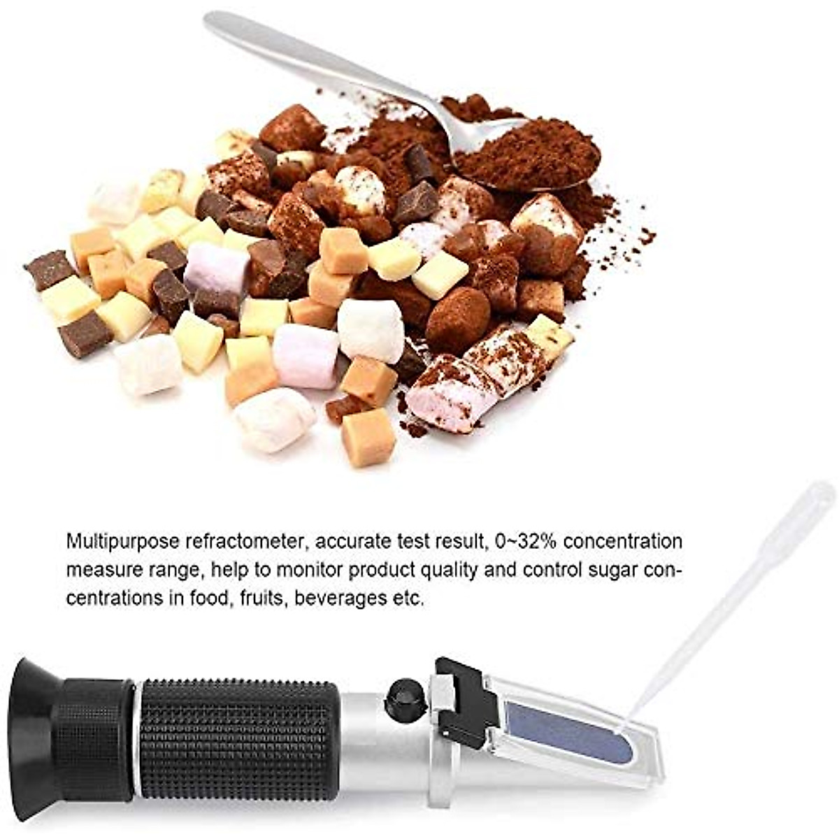 AIHG Hand Held Refractometer,Portable 0~32% Brix Meter Refractometer for Food Fruit Beverages Beer Wine Sugar Content Test