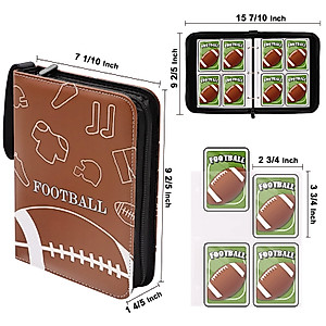 Hold 400 Cards 4-Pocket Football Card Binder,Zatozkar Trading Card Binder with 50 Pages Double-sided Sleeves Card Collectors Album Card Protectors Holder for Sports Original