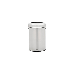 Rubbermaid Commercial Products Refine Decorative Container, 16 Gallon, Half Round Stainless Steel Trash Can, Indoor for Hotel Lobbies/Conference Rooms/Airports