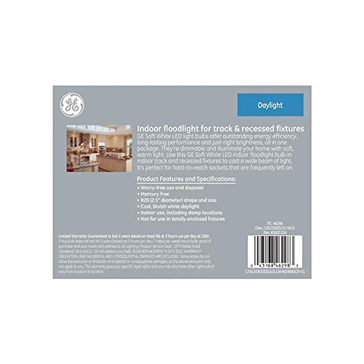 GE Classic 3-Pack 45 W Equivalent Dimmable Daylight R20 LED Light Fixture Light Bulbs