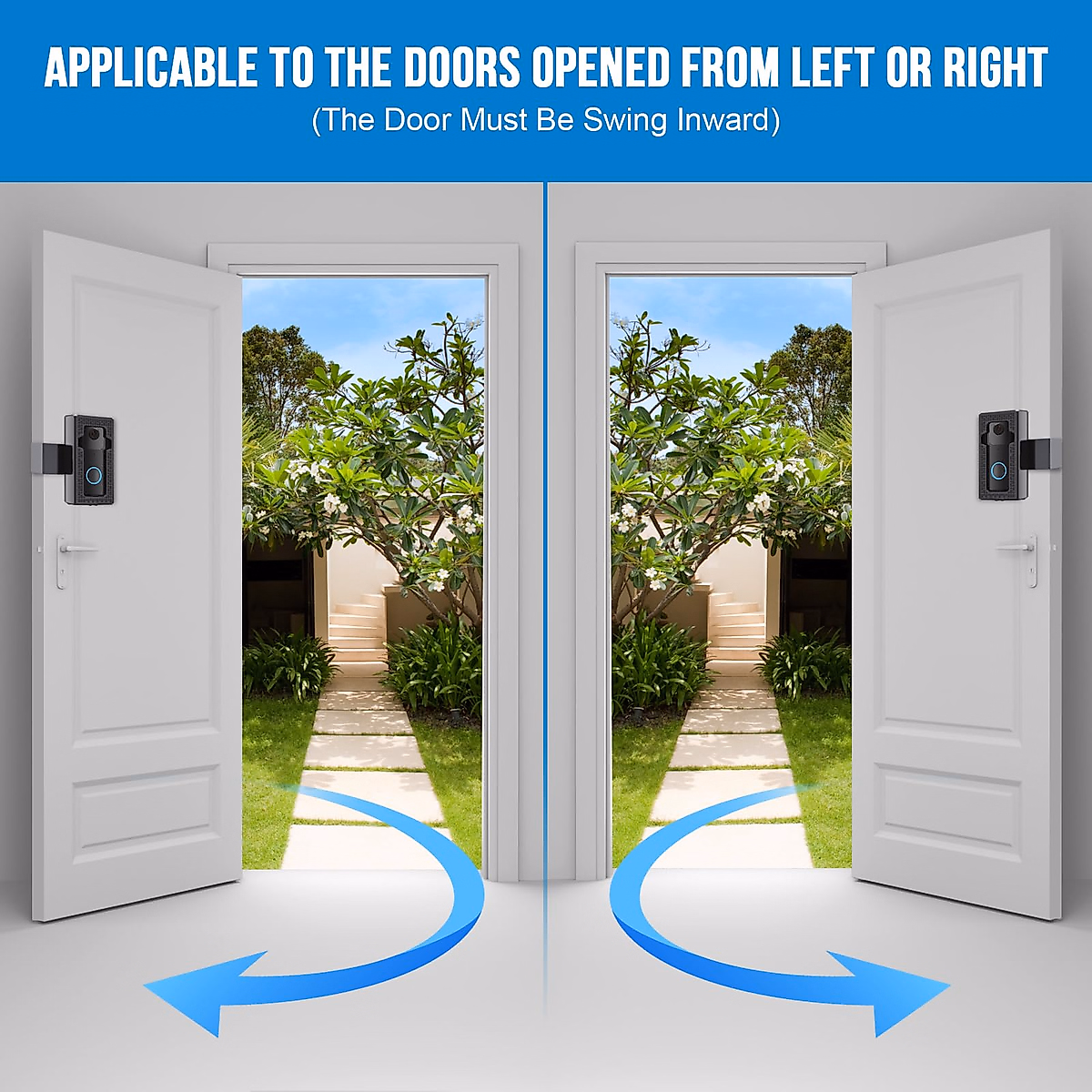 Anti-Theft Blink Video Doorbell Door Mount,No-Drill Adjustable Mounting Bracket,Not Block Doorbell Motion Sensor,Easy to Install Blink Video Doorbell Accessories for Houses Apartments Office