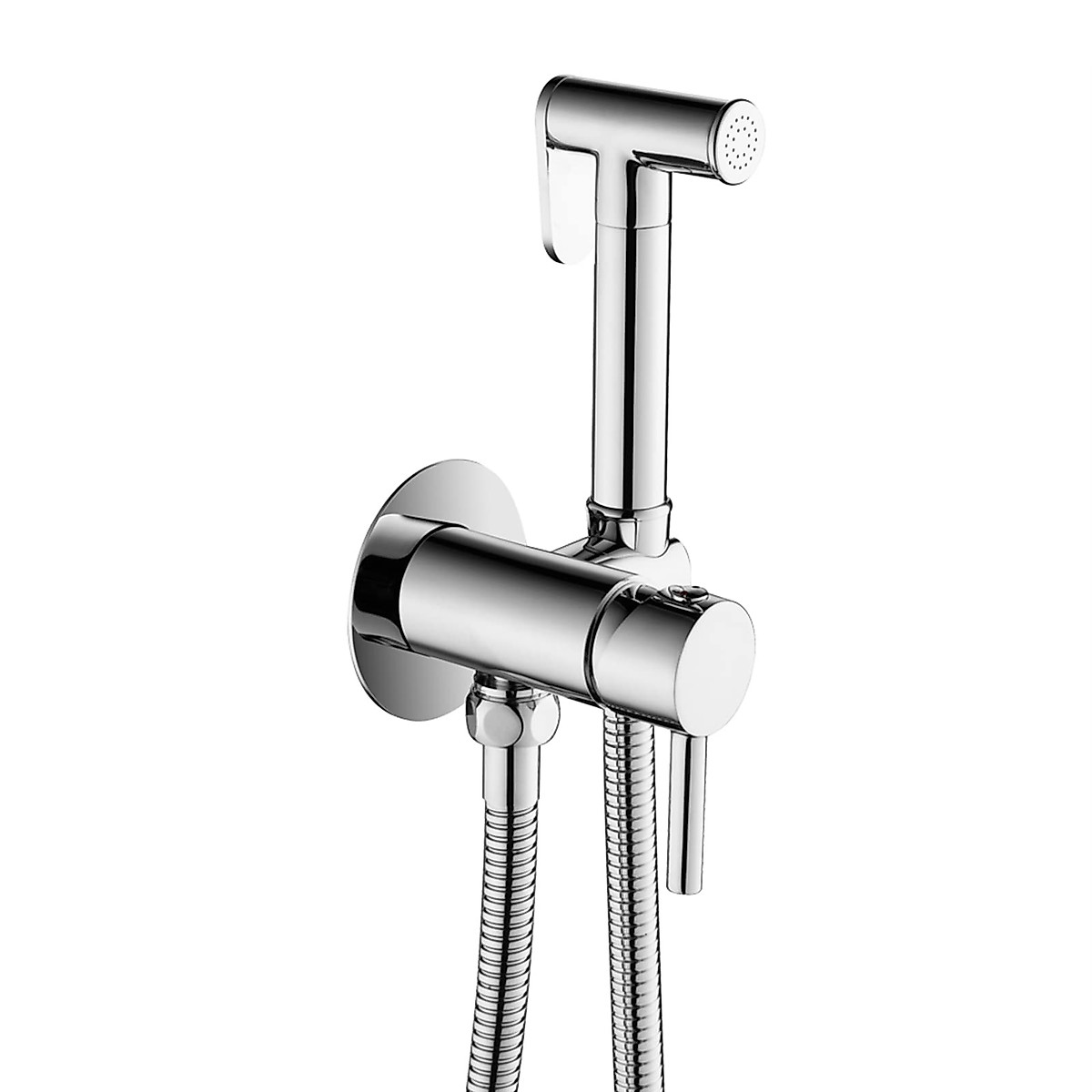 MINJING Bidet Sprayer for Toilet, Wall Mounted Hot and Cold Bidet Faucet, Handheld Cloth Diaper Sprayer Kit,Gunmetal Gray