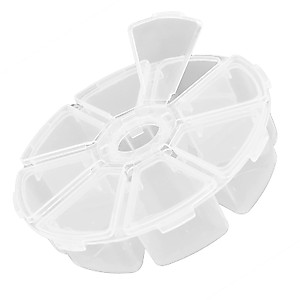 Agatige 8 Grids Storage Jewelry Box, Plastic Material Round Storage Containers Craft Storage for Hand‑Made Loose Beads