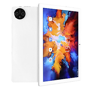 Honio 2 in 1 Tablet PC, MT6755 Octacore RGB Keyboard 512GB Expandable 10.1 Inch Tablet US Plug 100‑240V (White)