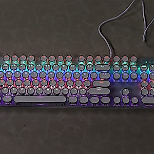 Mechanical Gaming Keyboard, Mechanical Keyboard RGB Backlight Ergonomic Design 104 Keys Typewriter Style for Office Red Switch