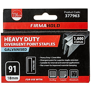 TIMCO 377963 Heavy Duty Divergent Point Galvanised Staples-18mm Staples