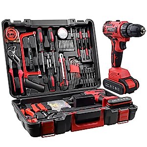 jar-owl 21V Powerful Brushless Motor, 319 In-lb Torque, 0-1350RMP Variable Speed, 10MM 3/8'' Keyless Chuck, 25+1 Clutch, 1.5Ah Li-Ion Battery & Charger for Home Tool Kit
