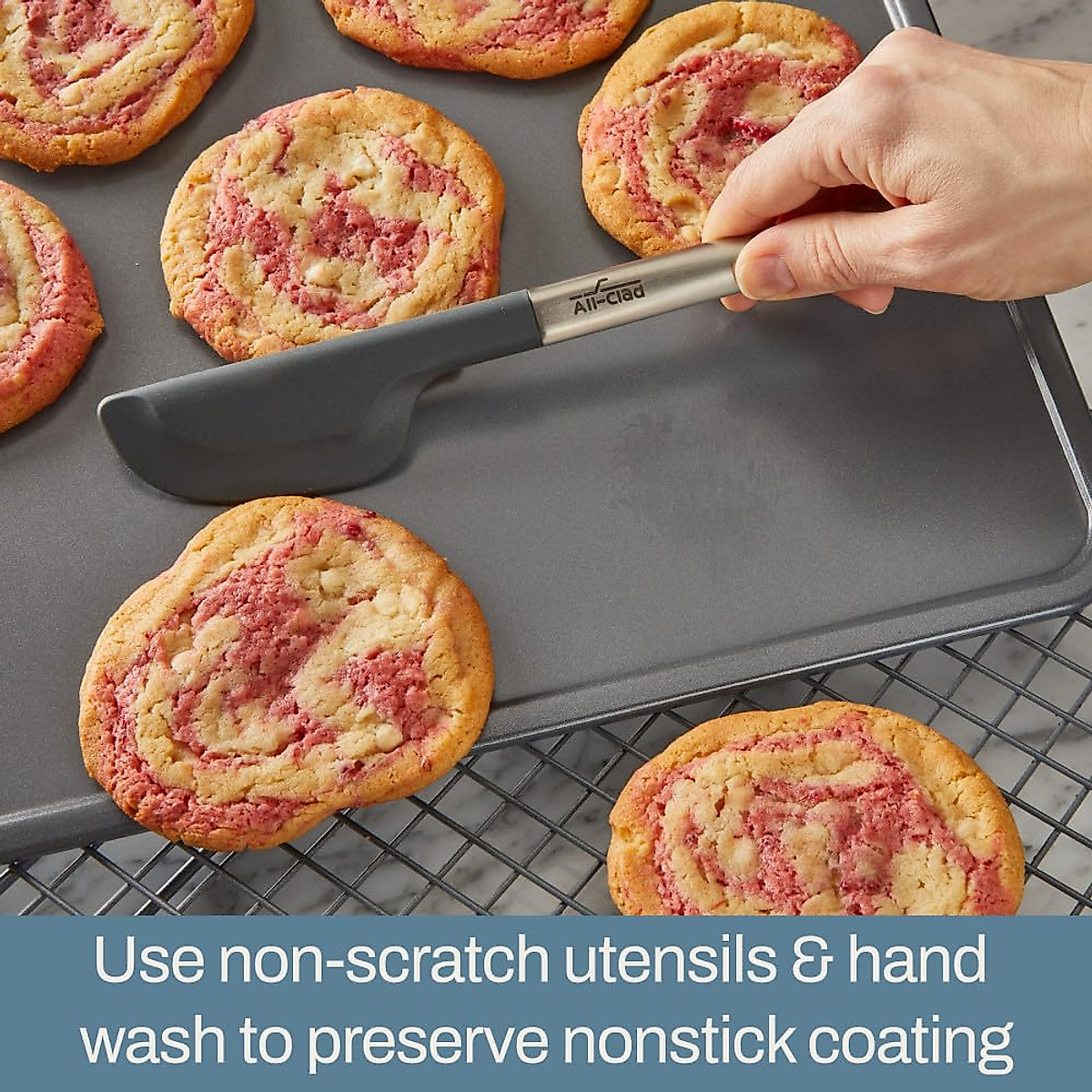 All-Clad Pro-Release Nonstick Bakeware Half Sheet Pan 11.5x17 Inch Oven Safe 450F Half Sheet