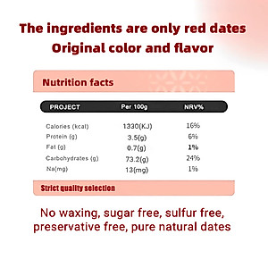 APEACHGIRL Red Dates, All Natural Dried Red Jujube, Snack, Dried Fruits, Tea, Healthy Dried Fruit, Non-GMO Grown Jujube | Net weight 10.58oz | Resealable Bag