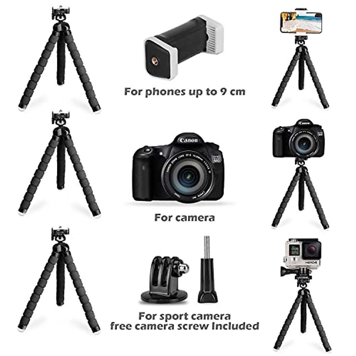 UBeesize Tripod S, Premium Flexible Phone Tripod with Wireless Remote, Mini Tripod Stand for Camera GoPro/Mobile (Upgraded)