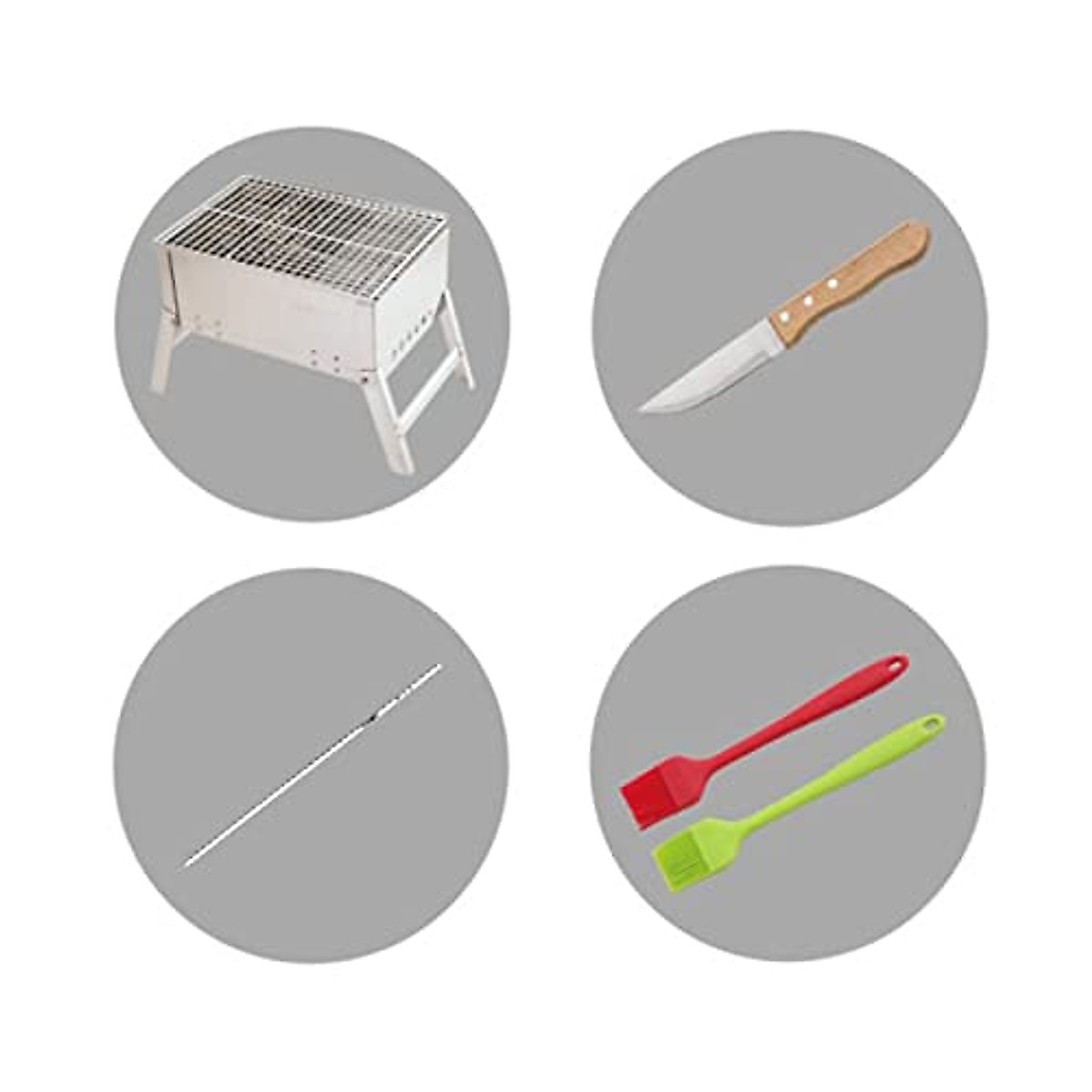 Gdrasuya10 Portable Charcoal Grills Set, Foldable Barbecue BBQ Grill Charcoal Stove Camping Cooker for Garden Outdoor BBQ