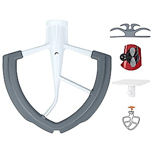 Flex Edge Beater for KitchenAid 5.5-6 QT Bowl-Lift Stand Mixer with 2 Kitchen Accessories, Flat Beater Paddle with Flexible Silicone Edges Bowl Scraper, Kitchen Aid Mixers Accessories