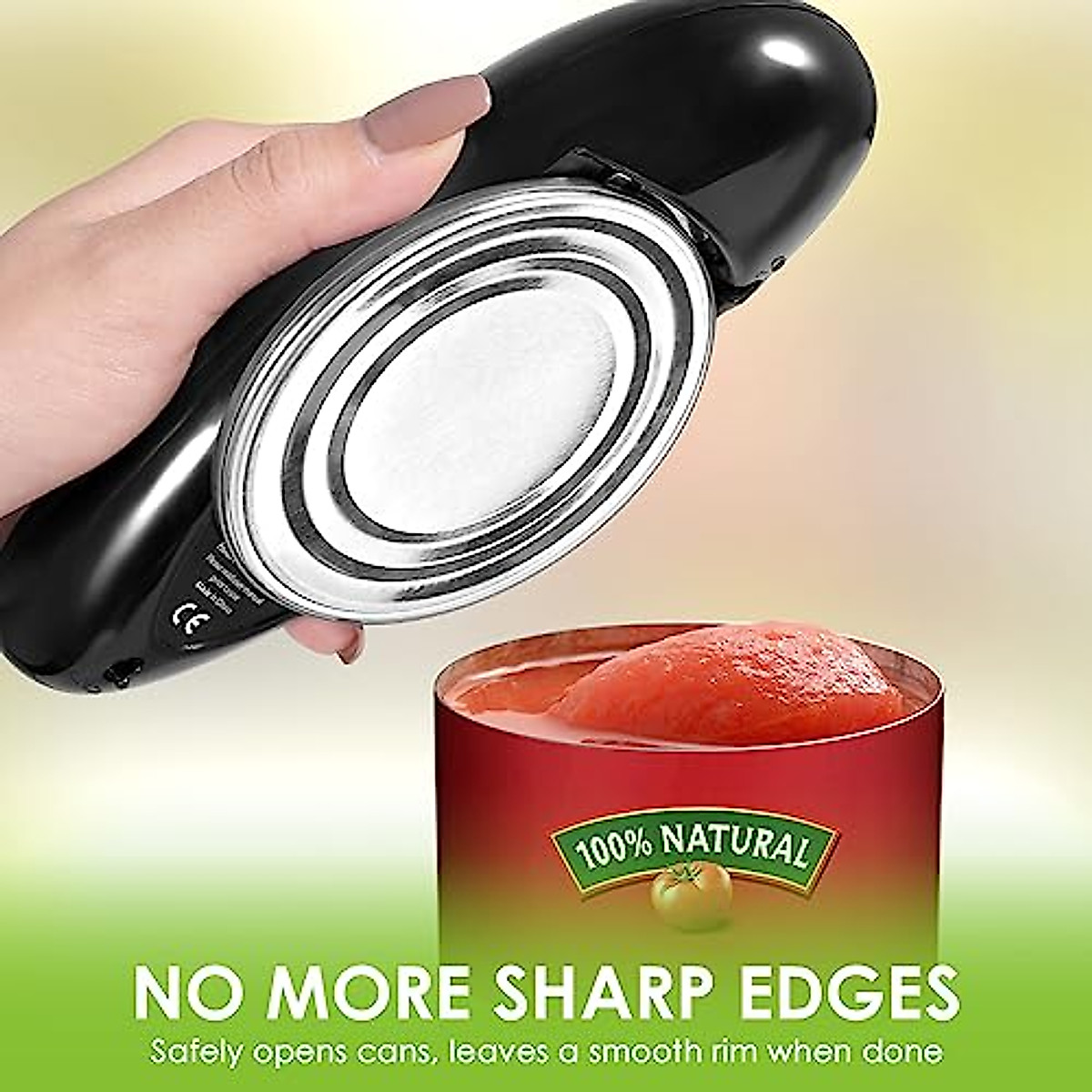 Hands Free Battery Operated Electric Can Opener No Sharp Edge, Can Opener Electric for Seniors, Arthritis, Electric Can Openers for Kitchen Food-Safe Magnetic Catches Cover
