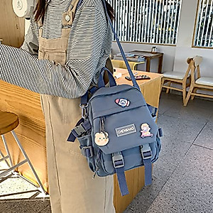 Ritatte Cute Mini Backpack with kawaii Pins Accessories Pendant for Women Aesthetic Mini Crossbody Bag Shoulder Bag(Blue-65, One Size)