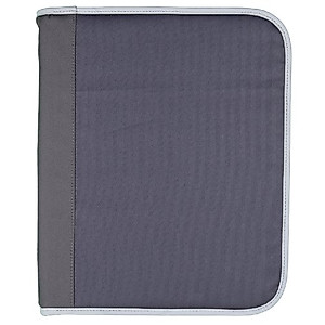 Mead 1-1/2Inch Zipper Binder, 3 Ring Binder, Heavy Duty, PRO Platinum, Gray/Black (72862)