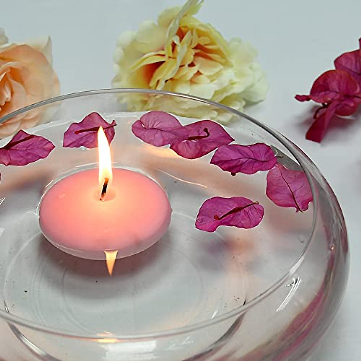 Zest Candle 12-Piece Floating Candles, 3-Inch, Light Rose