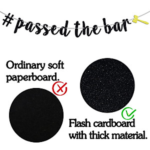 Black Glitter Passed the Bar Banner, Congrats Lawyer/Born to Argue/Big JD Energy Bunting Sign, Law School Graduation Party Decoration Supplies