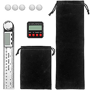 2-in-1 Angle Finder Protractor with Miter Calculator, XUNTOP 0~230° 400mm Digital Torpedo Level Angle Finder Gauge Meter IP54 Protected Electronic Bubble Inclinometer