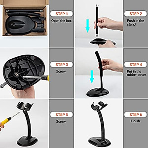 Tera Universal Barcode Scanner Stand Hands Free Barcode Scanning Bar-Code Reader Cradle Holder Base Angle and Height Adjustable Head for Supermarket Retail Store School Library Logistic Warehouse