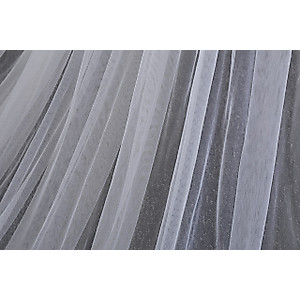 EllieHouse Women's 1 Tier Cathedral Simple Ivory Wedding Bridal Veil With Metal Comb HL05IV