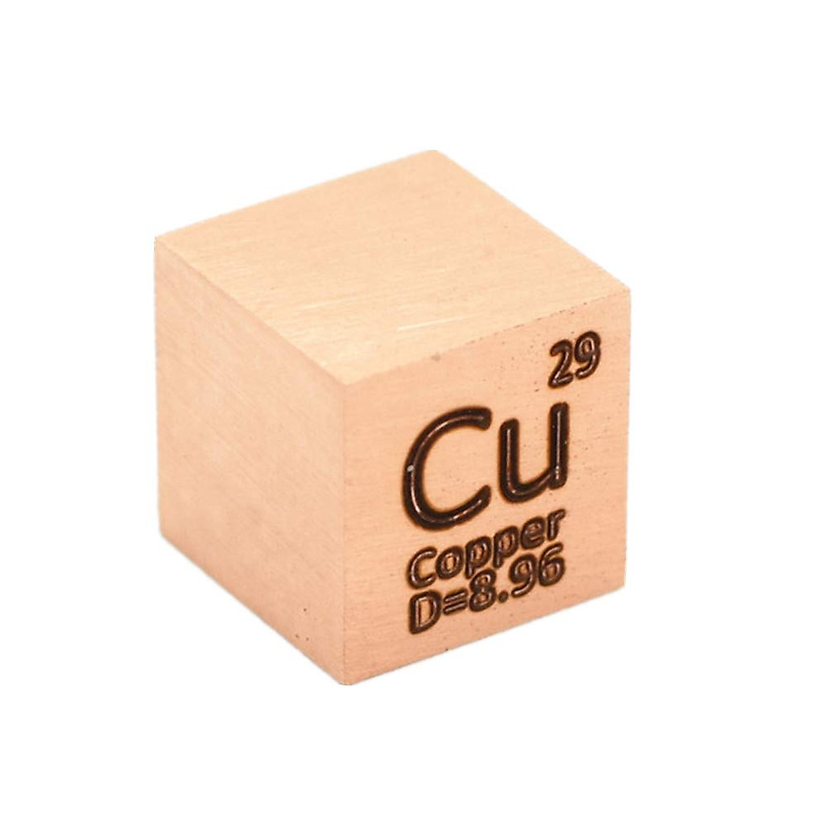 Copper Cube Cu 99.95% Element Cube Pure 10mm Density Cube for Element Collection Periodic Table Hunter, and More (0.39", Copper)