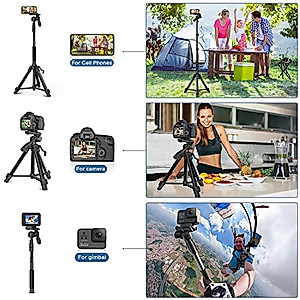 Camera Tripod 69 Inch, Patented 3-Way Swivel Portable Phone Tripod Professional Aluminum Alloy Travel Phone Camera Stand Monopod for Canon Nikon GoPro DSLR, DV Video Camcorder, Smartphone