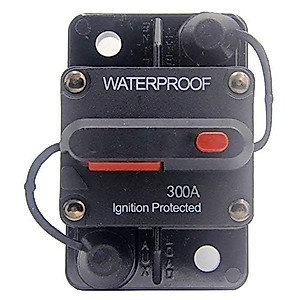 ANJOSHI 300 Amp Circuit Breaker 30A-300A with Manual Reset Waterproof Inline Fuse Inverter for Marine Trolling Motors Boat ATV Manual Power 12V-48VDC
