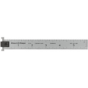 TESA Brown & Sharpe 599-314-604-1 Stainless Steel Rule, 6" Length