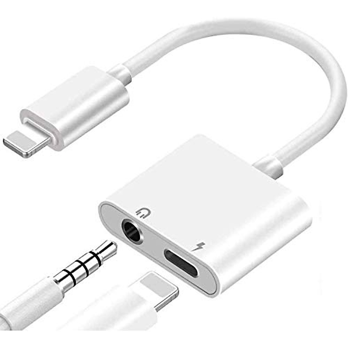 [Apple MFi Certified] Lightning to 3.5mm Headphone Adapter for iPhone, 2 in 1 Headphone Audio Splitter, Adapter AUX Connector Charger Cable Replacement for iPhone 14/13/12/SE/XR/XS/X/8/7/Plus