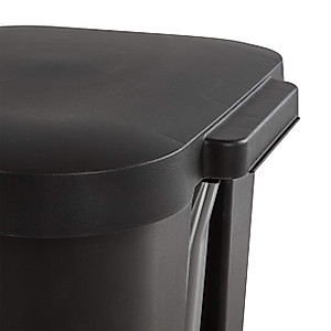 STERILITE 11.9 Gallon StepOn Wastebasket with Lid, Ideal in The Kitchen and Mudroom, Fits a Large 13 Gal Trash Liner, Pedal, Black Lid and Bin, 4-Pack