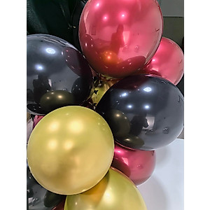 Graduation Decorations Burgundy Black Gold 2024/Maroon Gold Graduation Party Decorations FSU/Wizard Party Decorations/Burgundy Gold Black Balloons Burgundy Gold Birthday Decorations
