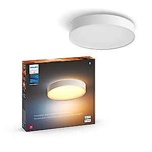 Philips Hue Enrave Large White Ambiance Smart Ceiling Lamp, Bluetooth and Zigbee Compatible (Hue Hub Optional), White
