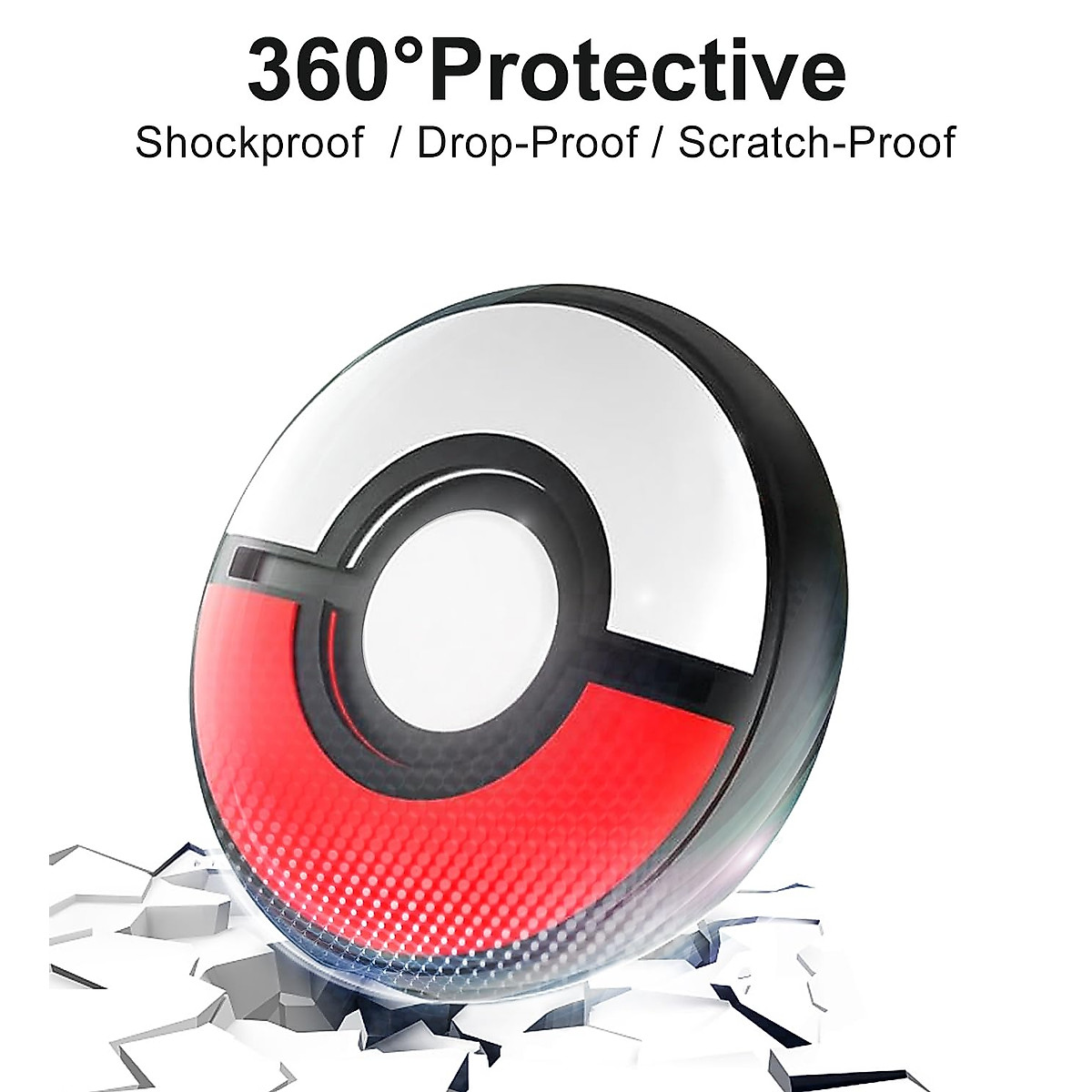 Protective Case for Pokémon GO Plus + 2023, Waterproof Silicone Protective Case with Wrist Strap, Black