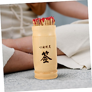 Gadpiparty 1 Set Chinese Fortune Sticks Kau Chim Sticks Chinese Fortune Telling Sticks with Bamboo Bucket and Book Buddhist Divination Props for Fortune Telling Games