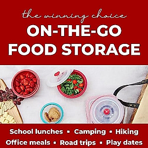 Collapse-it Silicone Food Storage Containers - BPA Free Airtight Silicone Lids Collapsible Lunch Box Containers - Oven, Microwave, & Freezer Safe (Blue (6) 1.5-Cup Set)