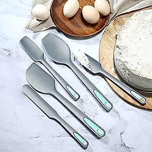 To encounter Silicone Spatula Set, 5 Pieces Seamless Spatula, Heat-Resistant Turner Spatulas, Nonstick for Baking, Cooking & Mixing, Dishwasher Safe