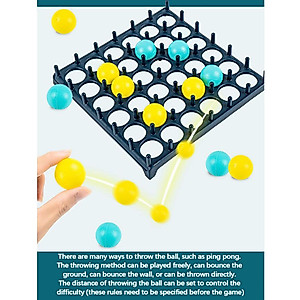 VIZH Bounce Ball Game Family Party Board Games Ball Toy, Desktop Bouncing Ball Game,Family Bouncing Balls Board Game with Pattern Challenge for Party, 2-4 Palyers Game