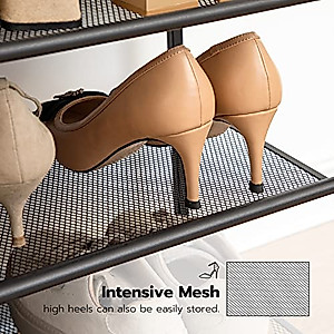 HOOBRO Shoe Rack, 5-Tier Shoe Storage Unit, Shoe Organizer Shelf for 16-20 Pairs, Saving Space, Durable and Stable, for Entryway, Hallway, Closet, Dorm Room, Industrial, Rustic Brown BF58XJ01