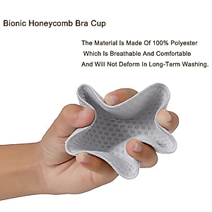 Gulagas Bra Inserts Pads, Thin Comfortable Bra Insert，Removable And Washable Breathable Bra Cups Inserts For Bikinis Top Swimsuit,Sport Bra,Yoga Wear.(Grey, C/D)