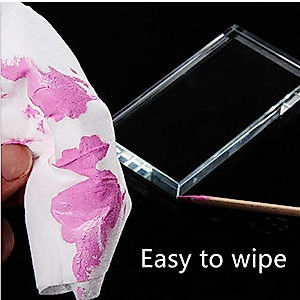 Pro Nail Art Painting Color Toning Glass Board Makeup Palette Eyelash Extension Adhesive Glue Pallet Glass Palette Stand（2 x 4 Inch ）