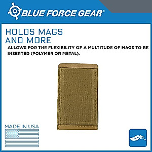 Blue Force Gear MOLLE Mag Pouches, Single Magazine Pouch, Airsoft Magazines Small Pouches - 3.5 x 5.5 x .13 Inches (Ranger Green)
