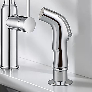 Universal Fit Sink Spray Attachment, Kitchen Side Sprayer Head, Pull Out Spray Head, Faucet Sprayer Replacement For Delta, Moen, Kolher and Other OEM Brands, Chrome Finish, Ergonomic Design