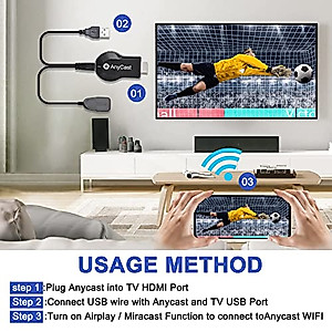 Anycast HDMI Wireless Display Adapter - WiFi 1080P Mobile Screen Mirroring Receiver Dongle to TV/Projector Receiver Support Windows Android Mac iOS