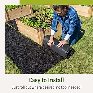Gardener's Supply Company Recycled Rubber Walkway | Natural Looking Permanent Mulch Pathway Solution and Plants Vegetables & Flower Garden Barrier | Garden Edging Border Mat - 8' x 2'