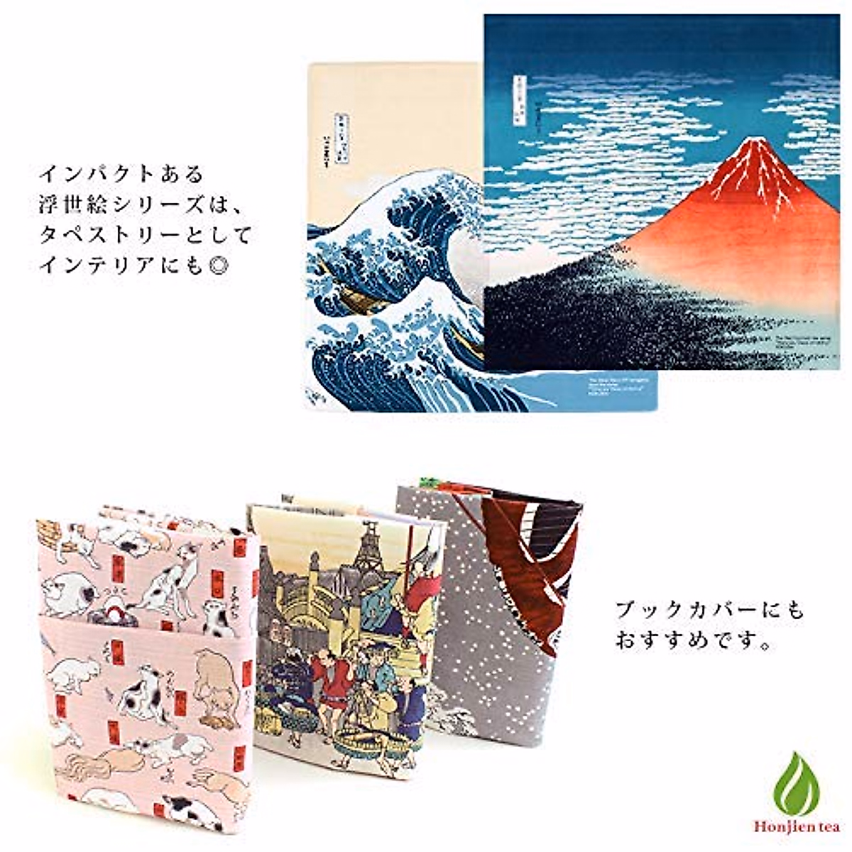 Furoshiki traditional Japanese fabric - Bento lunch wrapping cloth Bandana - Medium 18.9 x 18.9 inches, Hand towel: with Ukiyo-e art Motif [CATS by Kuniyoshi caricature artist]
