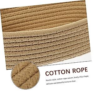 Cabilock Rope Cotton Basket, Small Woven Storage Bins, Khaki Color, 150 Special Features
